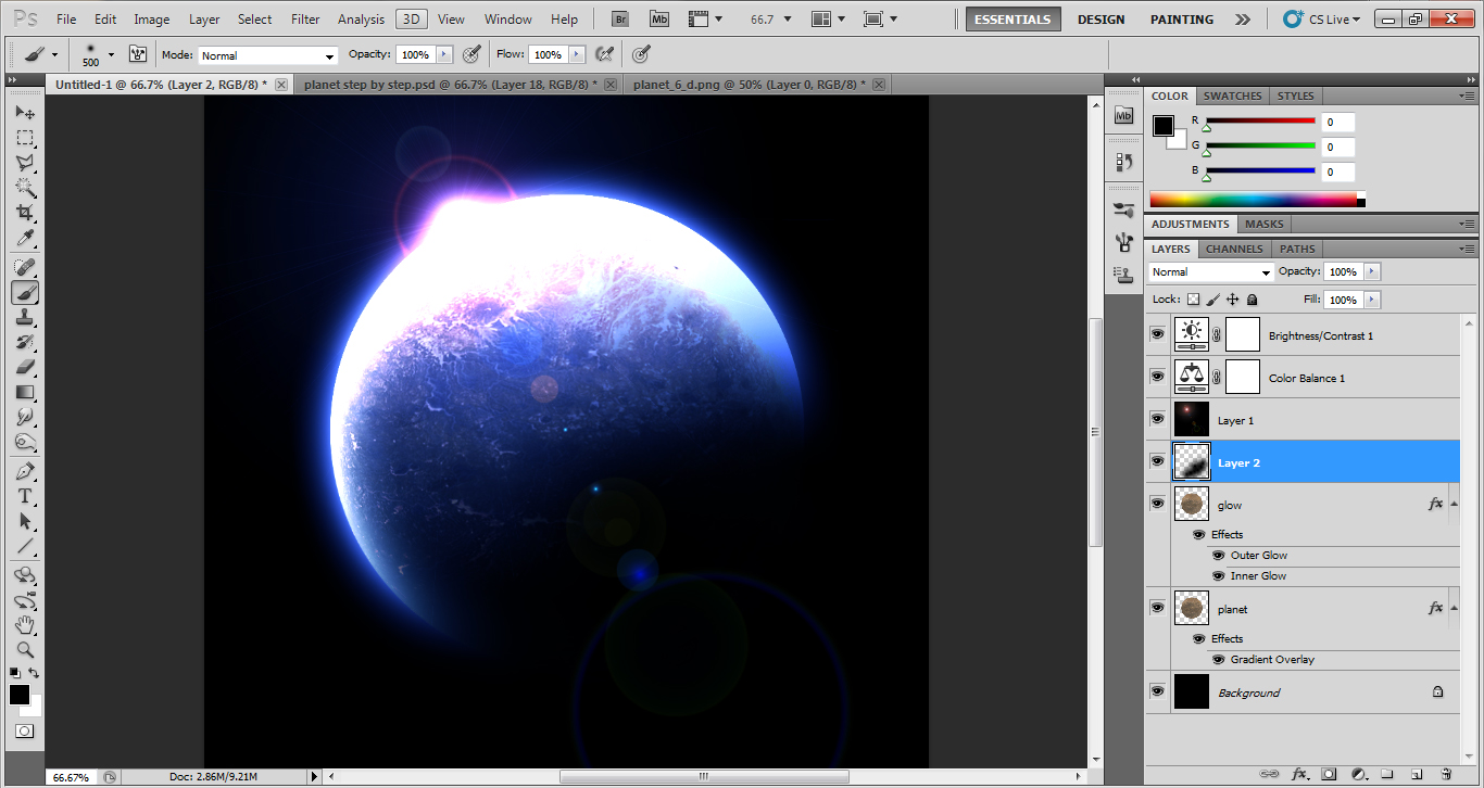 V3N0M's - 2D and 3D art: Creating Planets in Photoshop