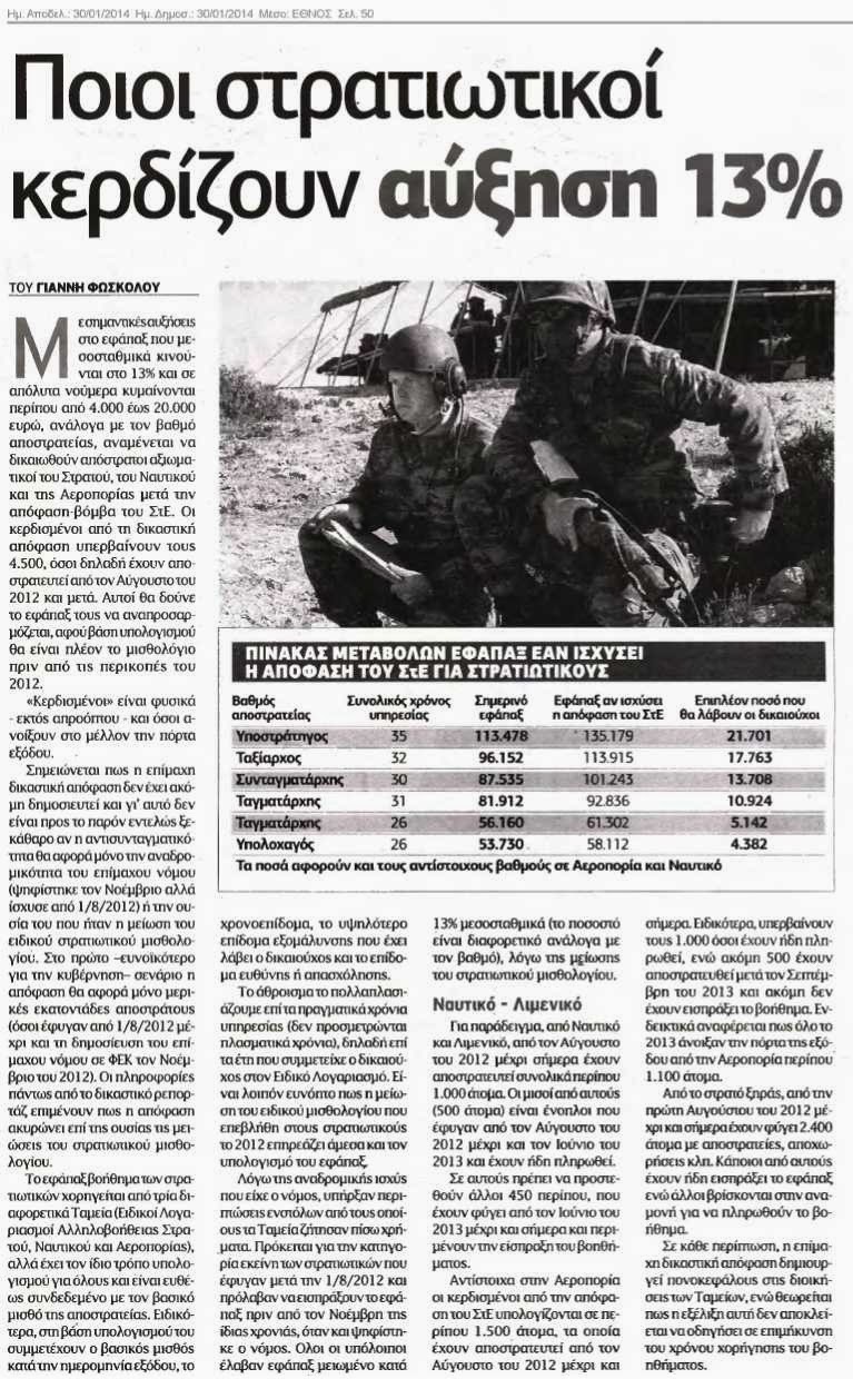 Ποιοι στρατιωτικοι κερδιζουν αυξηση 13% - ΣΤΡΑΤΙΩΤΙΚΑ ΘΕΜΑΤΑ... ΕΠ ΩΜΟΥ