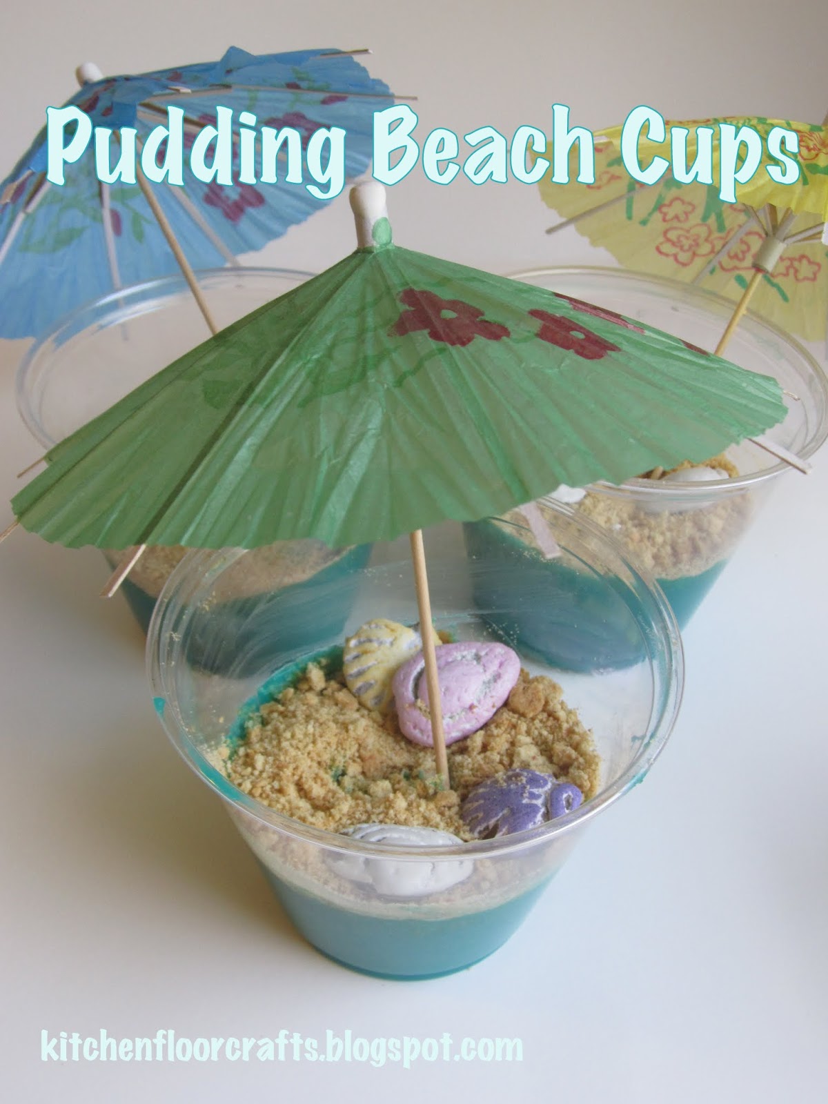 Kitchen Floor Crafts: Pudding Beach Cups