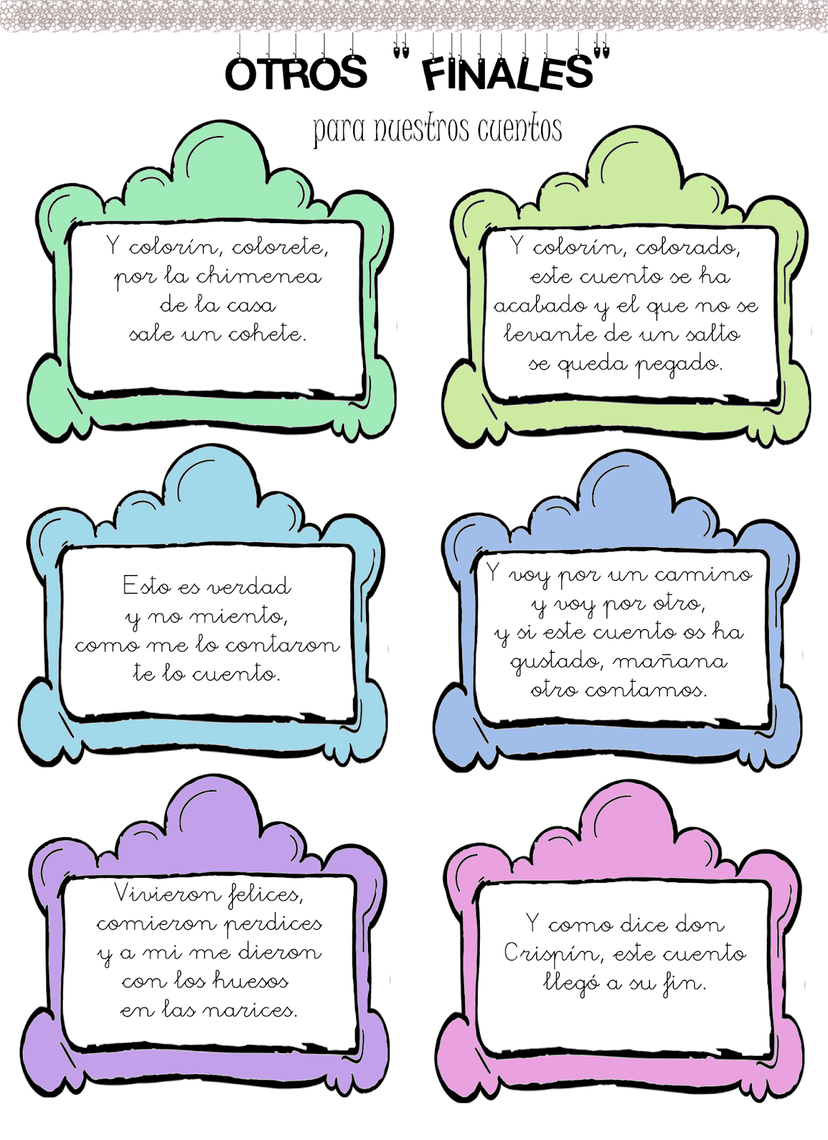 ¿Qué puedo hacer hoy?: Otros "finales" para un cuento