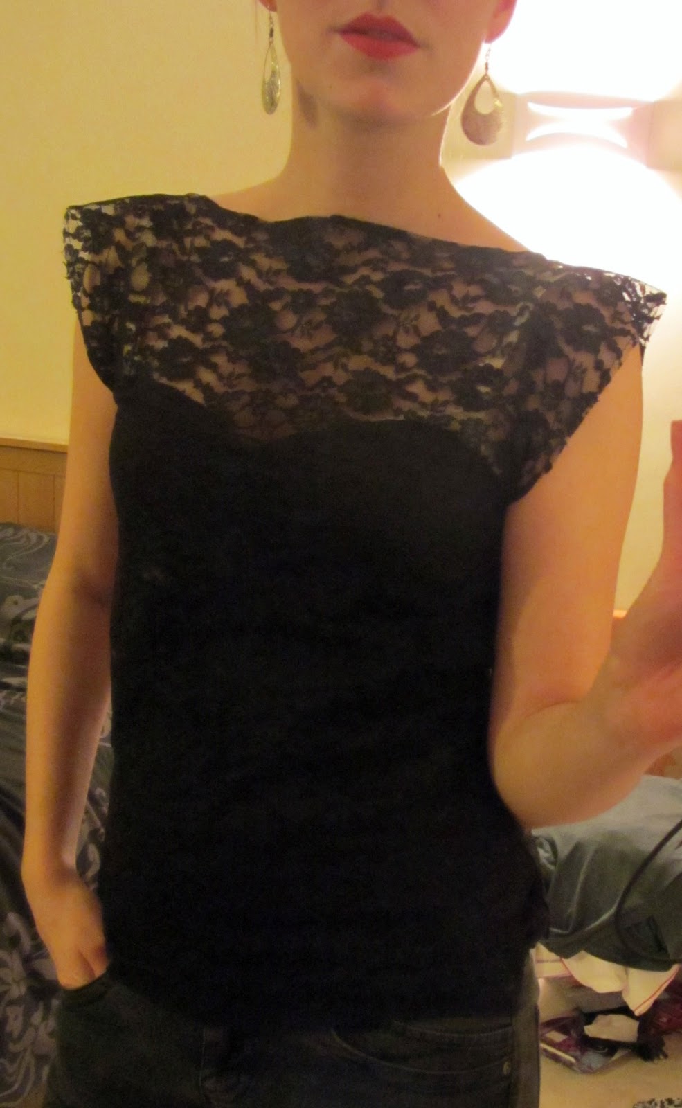 The Bumbling Bee: Sew it lovely: lace overlay top...