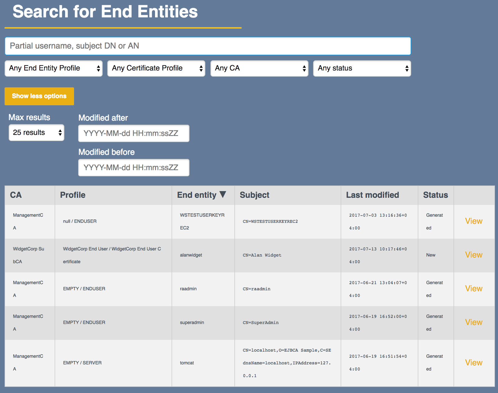 EJBCA - Open Source Enterprise PKI: Introducing the EJBCA RA, Part 2.2 ...
