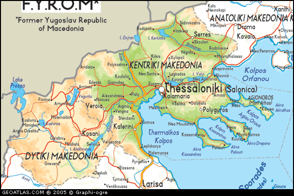 Macedonia Map Geographic City | Greece Map Provincial City