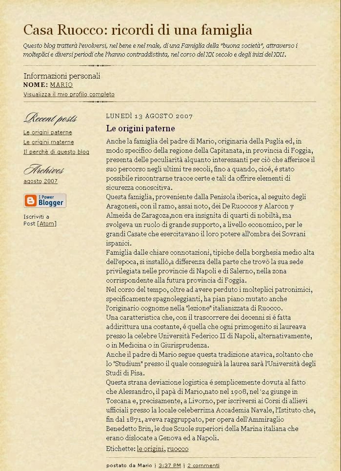 Ruocco tribù: Ruocco: Origini e non