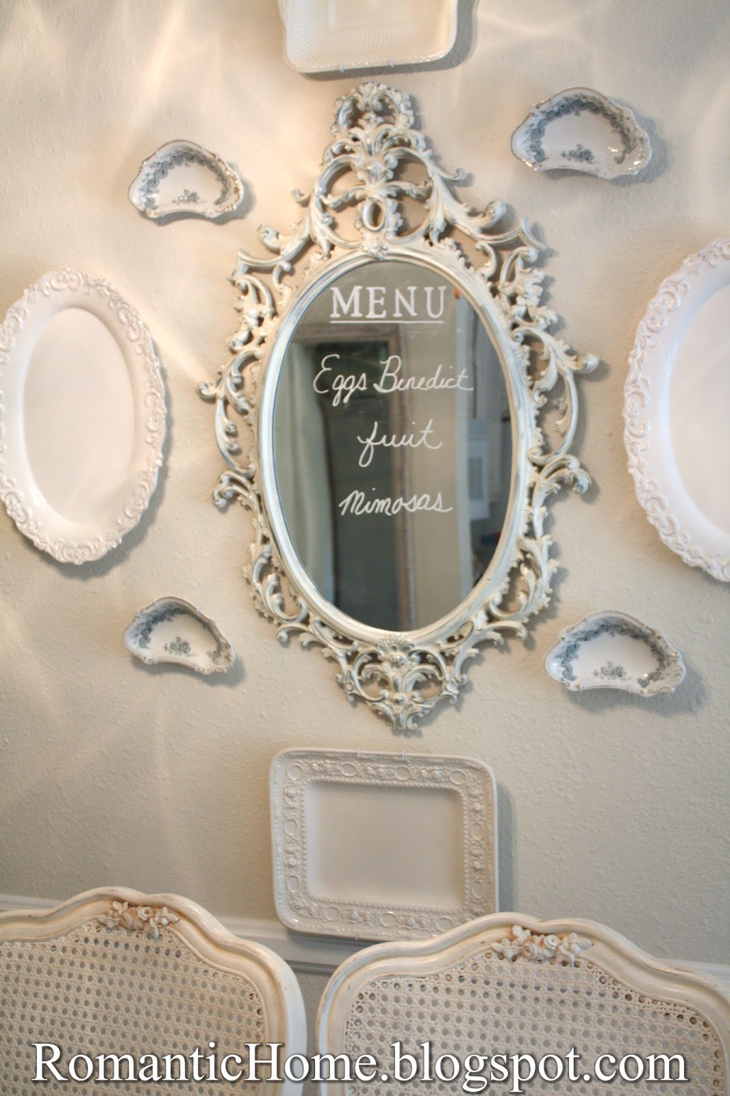 My Romantic Home: Mirror Menu Board - Show and Tell Friday