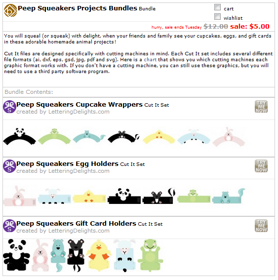 Under A Cherry Tree: ONE-DAY ONLY! Peep Squeakers Cut It Projects ...