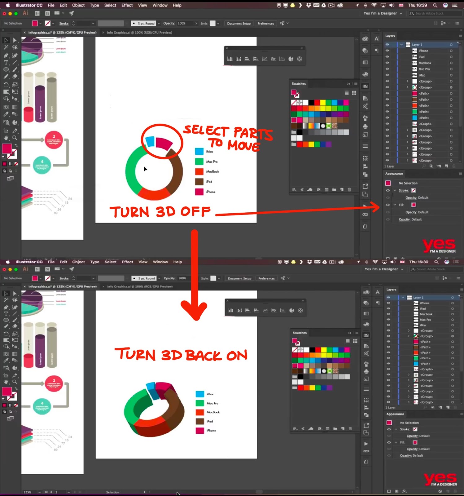 IS Artists: How to Make Graphs in Adobe Illustrator Part 2: Pie Charts