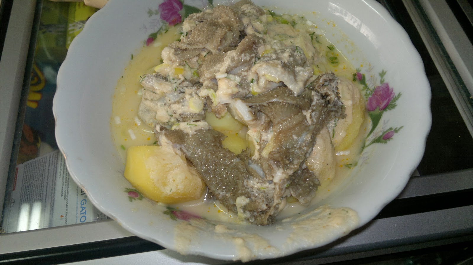 Papas con Librillo o Panza de Res cruda.