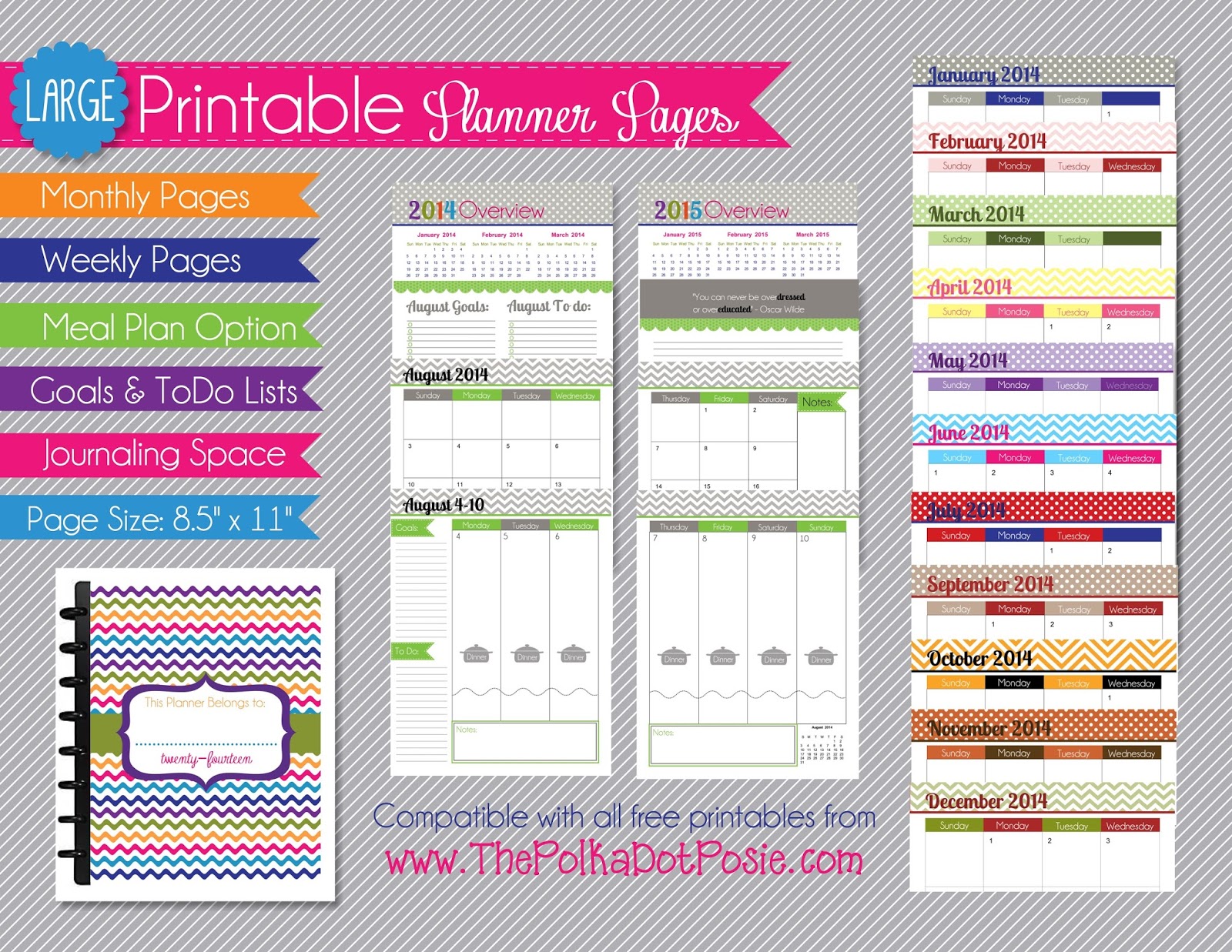The Polka Dot Posie: How to Print & Assemble our Small Planner Pages