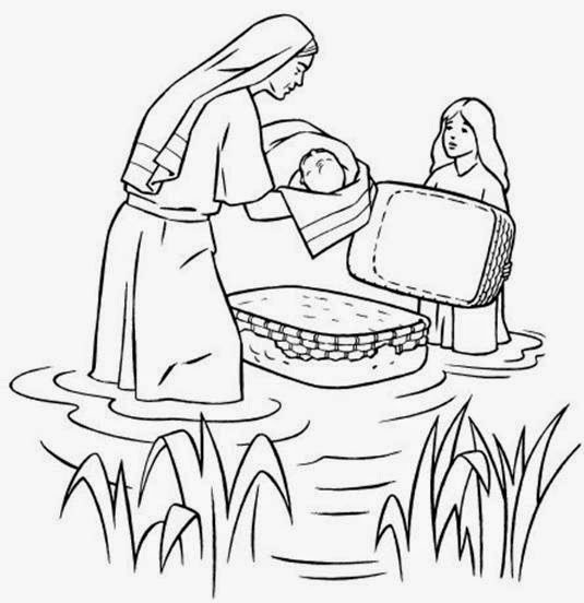 Niño Moises para Colorear ~ Dibujos para Niños