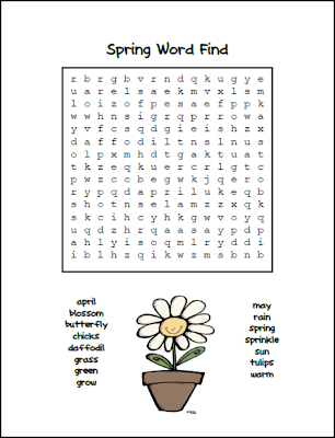 Classroom Freebies Too: Spring Word Find