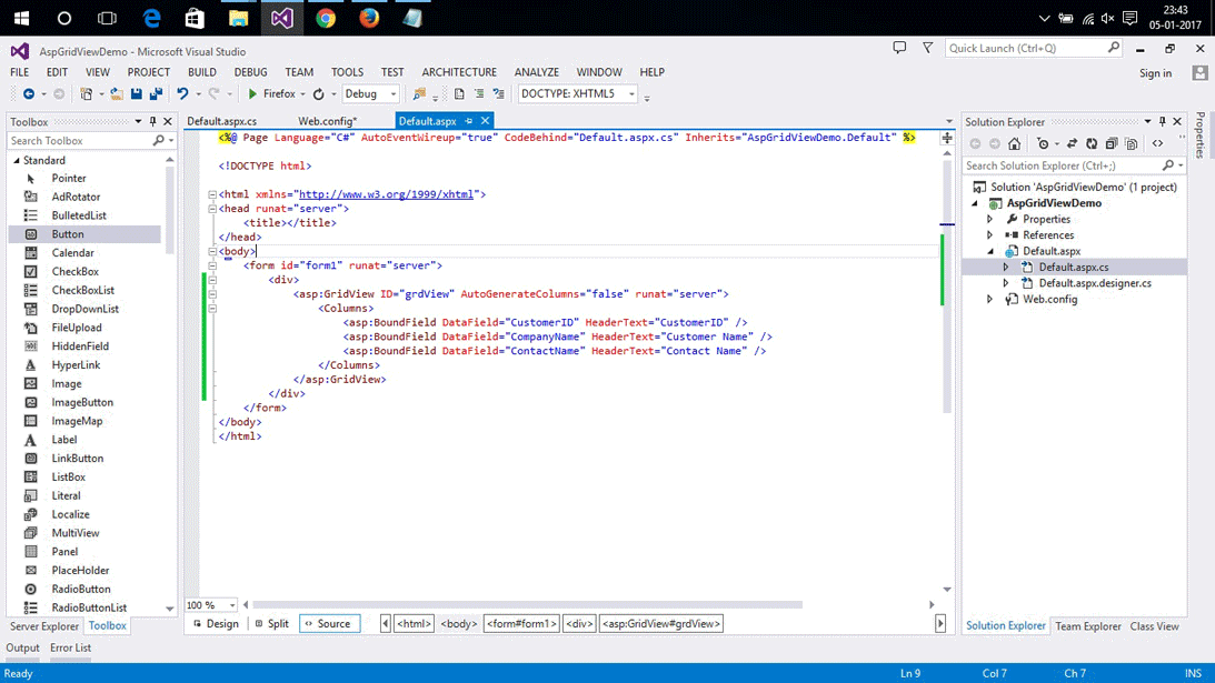 Techchips Create A Simple Gridview Using Asp