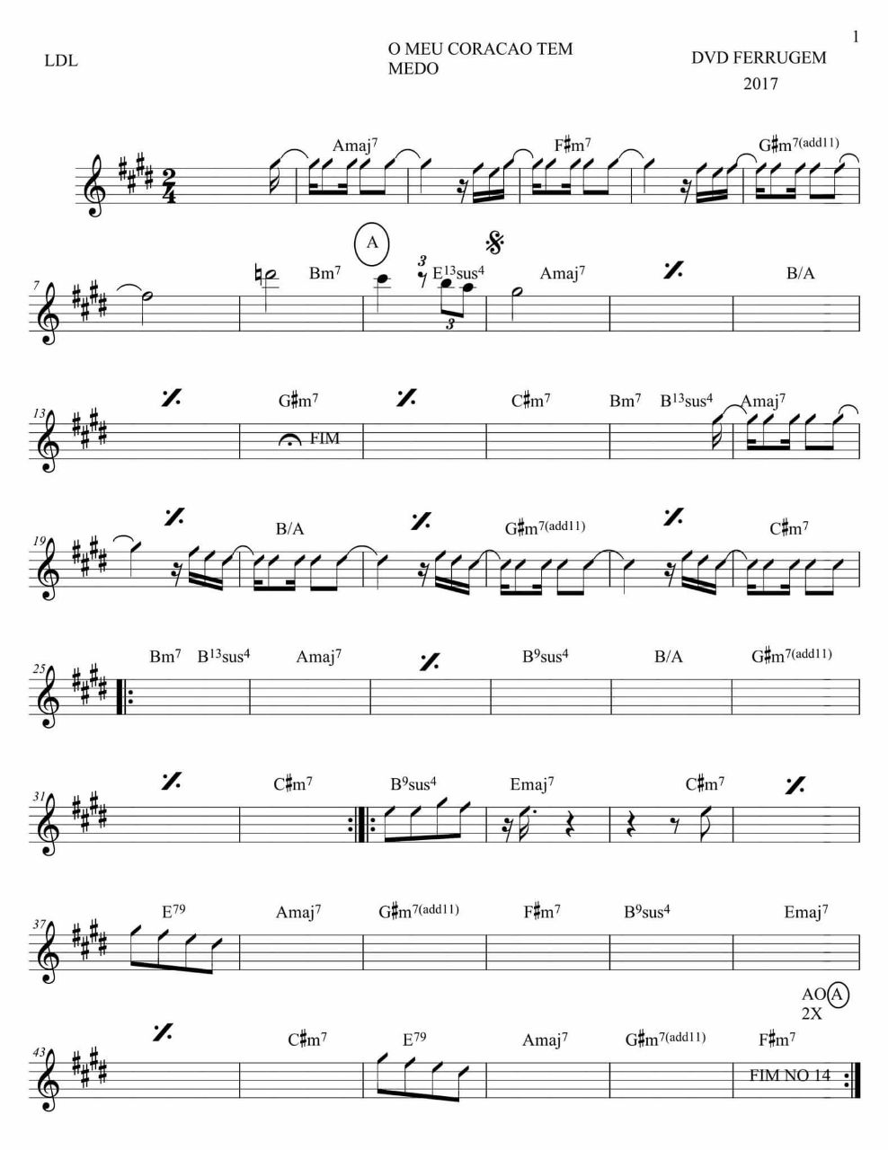 Meu Cavaquinho Partituras: Partitura - O Meu Coração Tem Medo - Ferrugem Meu Cavaquinho Partituras: Partitura - O Meu Coração Tem Medo - Ferrugem