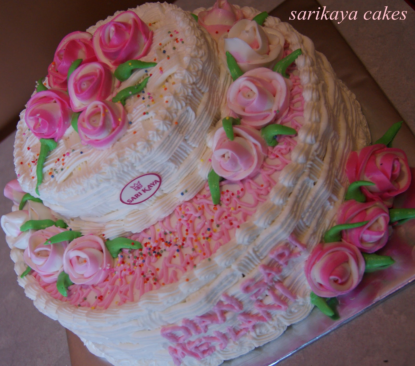 sarikaya cakes: KUE ULANG TAHUN ROSE BUCKET BY SARIKAYA CAKES