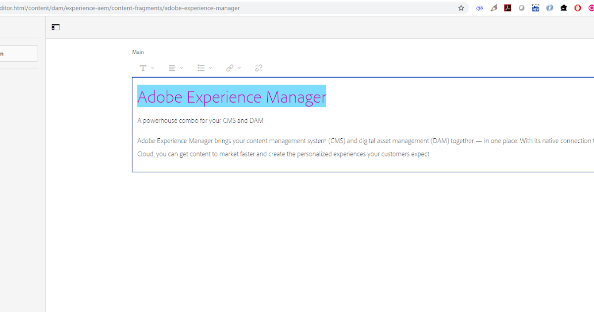 Experiencing Adobe Experience Manager (AEM, CQ): AEM 6420 - Content Fragment Editor add Font ...