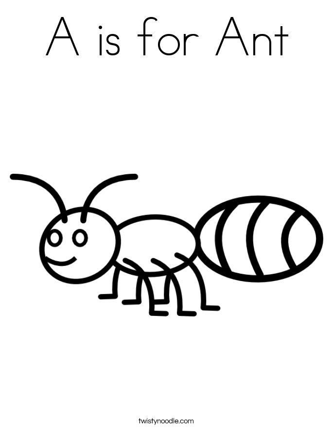 Alphabet A is for Ant Animal Coloring Pages - Best Coloring Pages For Kids