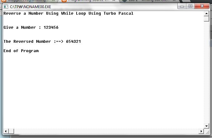 Free Programming Source Codes And Computer Programming Tutorials Reverse A Number Using While