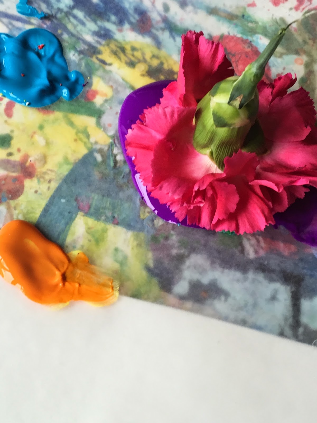 Mini Monets and Mommies: Kids' Flower Paint Print Art Activity