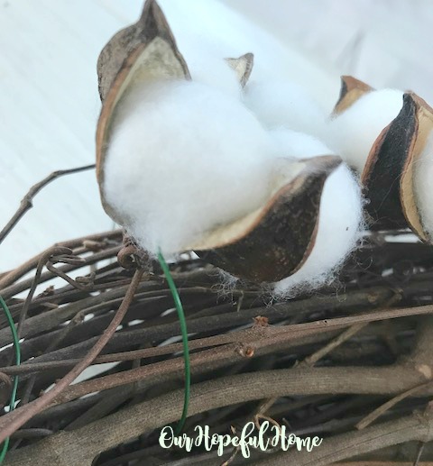 Our Hopeful Home: DIY Fall-Inspired Rustic Cotton Boll Wreath