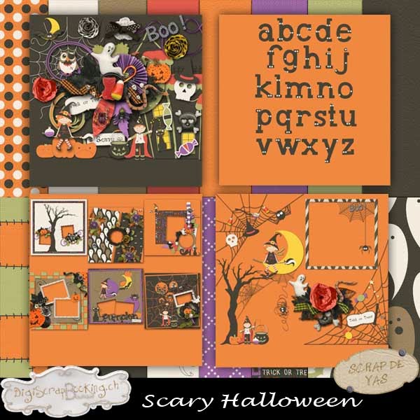 Le scrap de yas: kit "Scary halloween " + Freebie