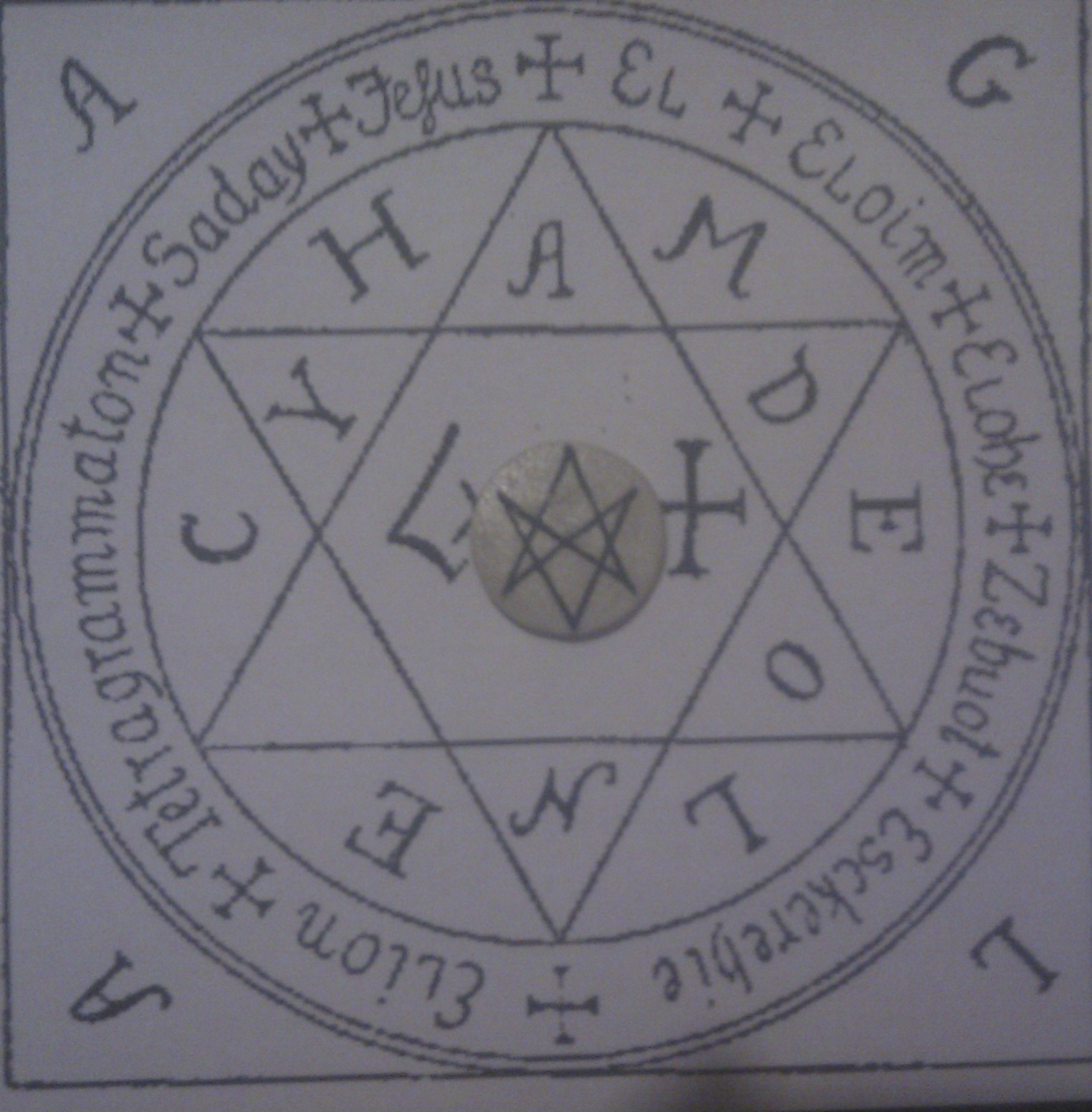 93 amulets: Unicursal Hexagram