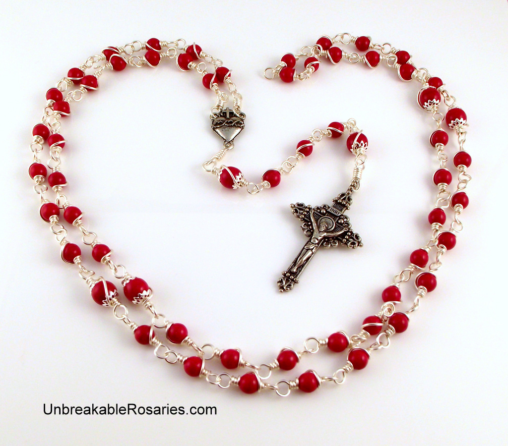 Unbreakable Rosaries: Sacred Heart of Jesus Wire Wrapped Rosary Beads ...