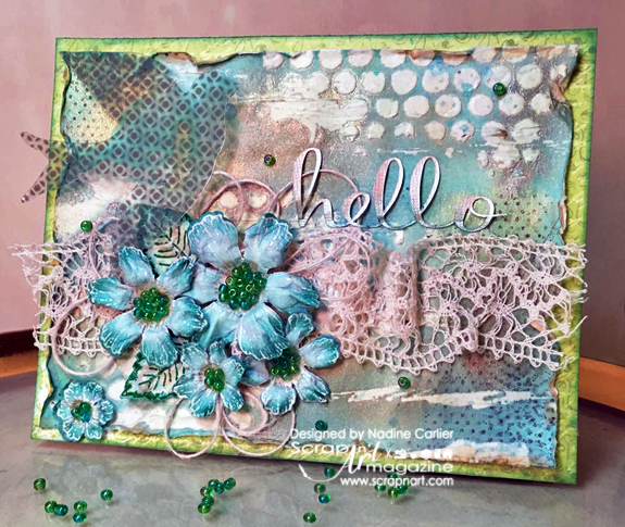 A Heartfelt Hello Card - Scrap n' Art Magazine ~ Nadine Carlier