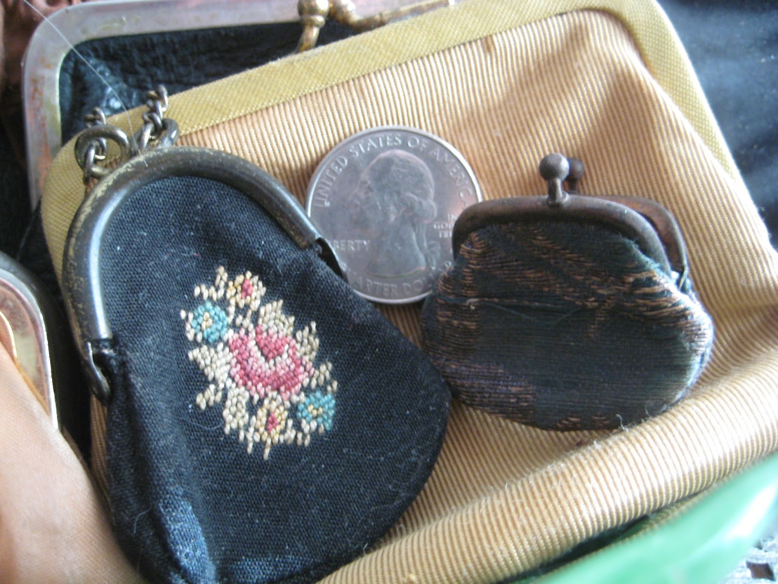 Bird Nest On The Ground: A Bird's Nest Among Coin Purses