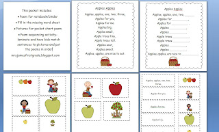 Classroom Freebies Too: Apple Poetry Center Packet