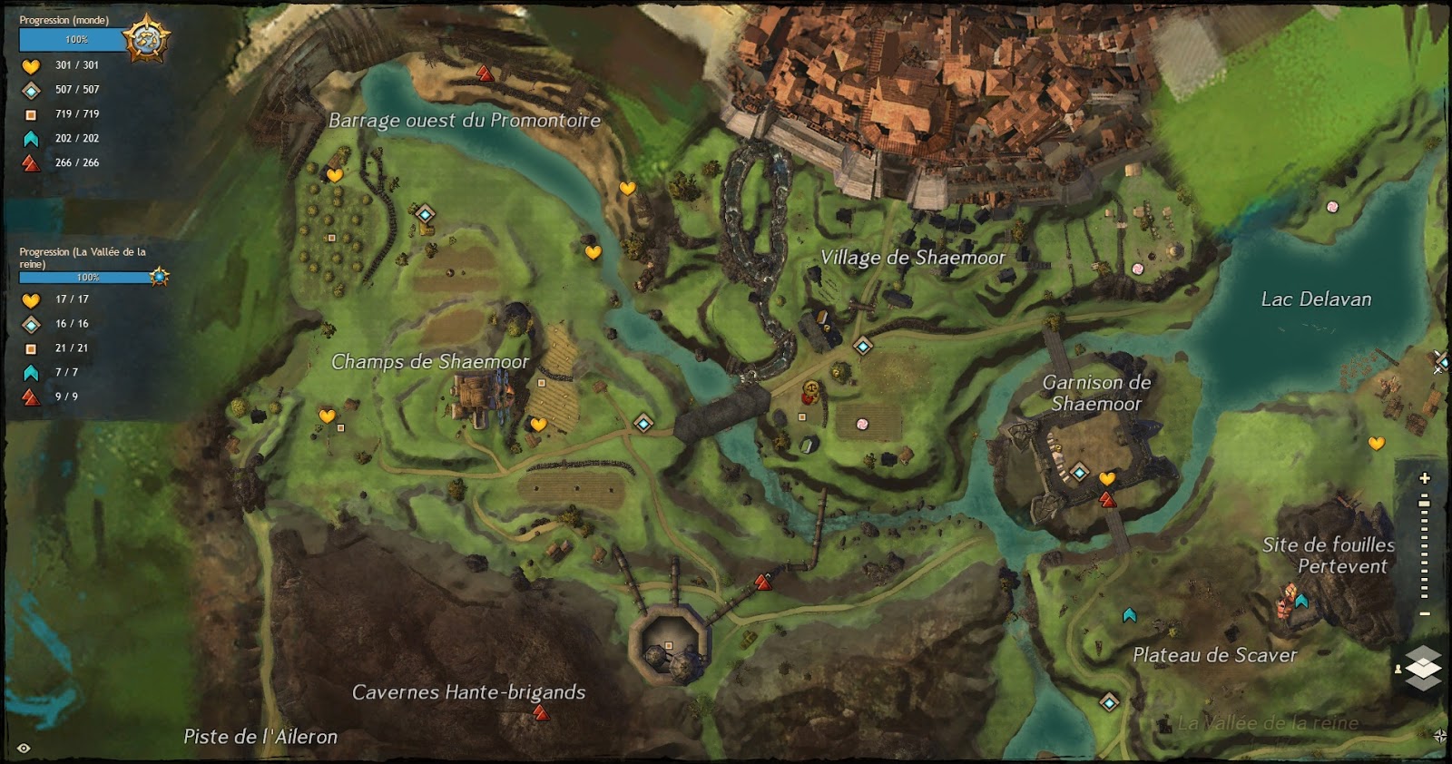 Découvre Guild Wars II: Cartographie La Vallée de la Reine - Zone 1 à 15