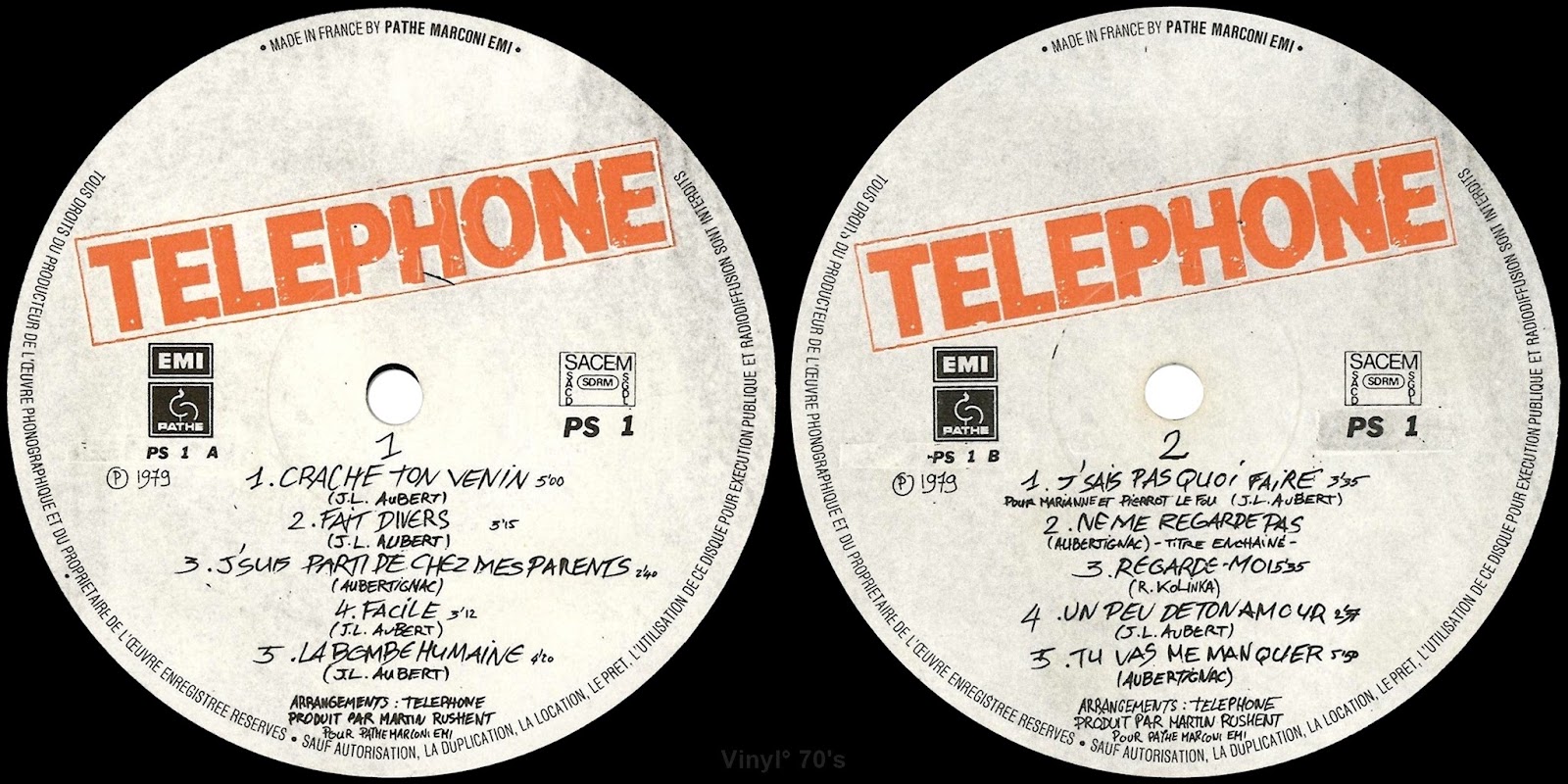 1979 Crache Ton Venin - Téléphone - Rockronología