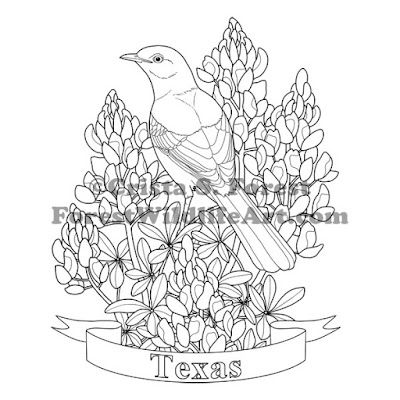 Crista Forest's Animals & Art: New Texas State Bird Line Art Drawing