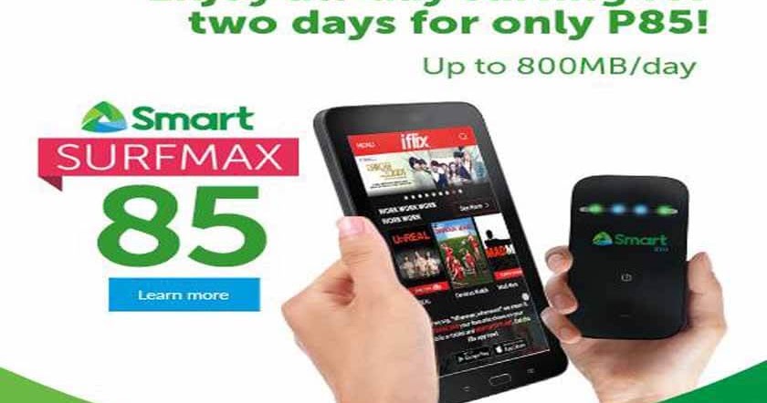 Smart SurfMax 85 – 2 days Internet Promo with 800MB Data per Day