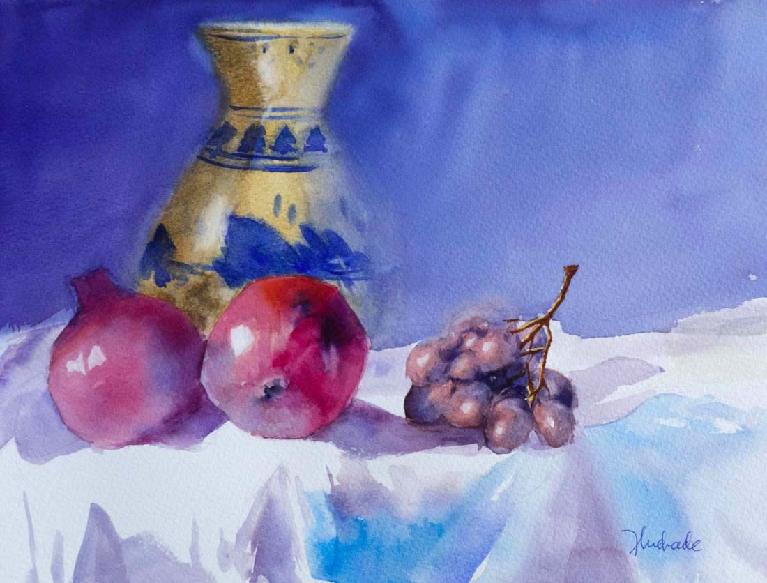 Acrilicos y acuarelas con diferentes estilos: Bodegón con uvas y ...