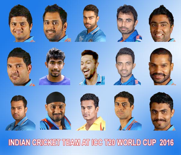 Indian Squad for ICC T20 Cricket World Cup 2016