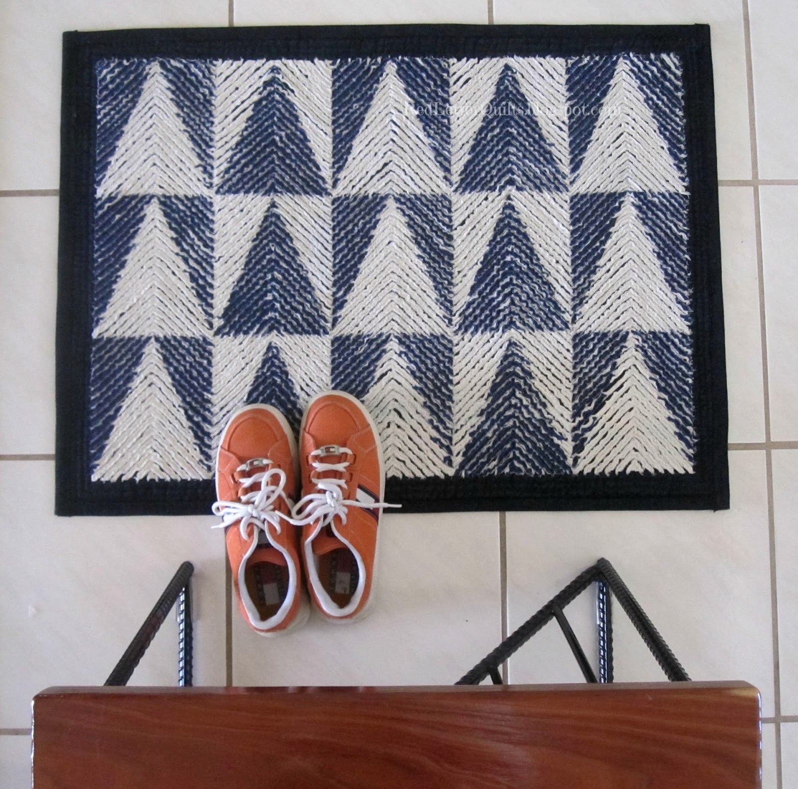 Red Letter Quilts: Modern Trees Rug! A Herringbone-Chenille Tutorial ...