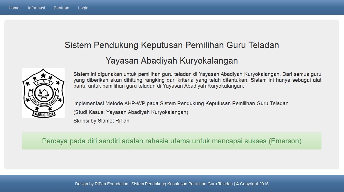 Hidup Harus di Nikmati : Implementasi Metode AHP-WP pada Sistem ...