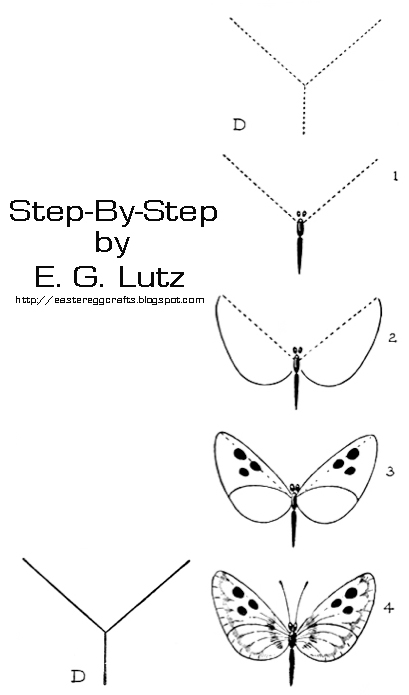 Drawing Butterflies By Progressive Steps | Easter Egg Crafts