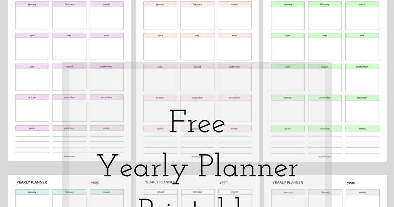 Simple Yearly Planner Printable