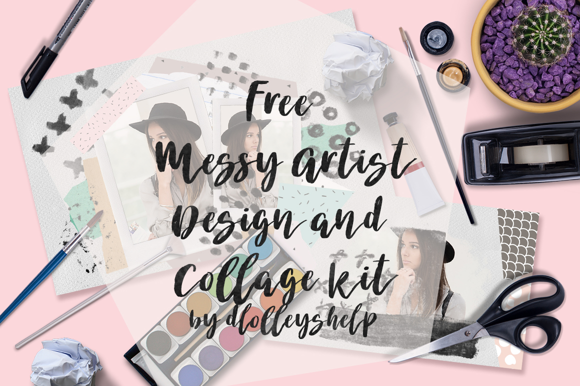 DLOLLEYS HELP: Free Messy Artist Design and Collage Kit