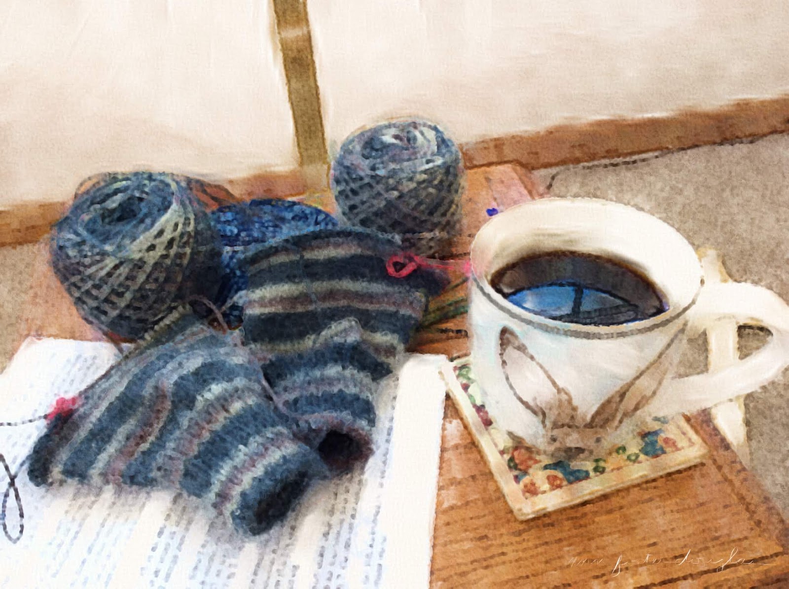 straythreads: Coffee and knitting