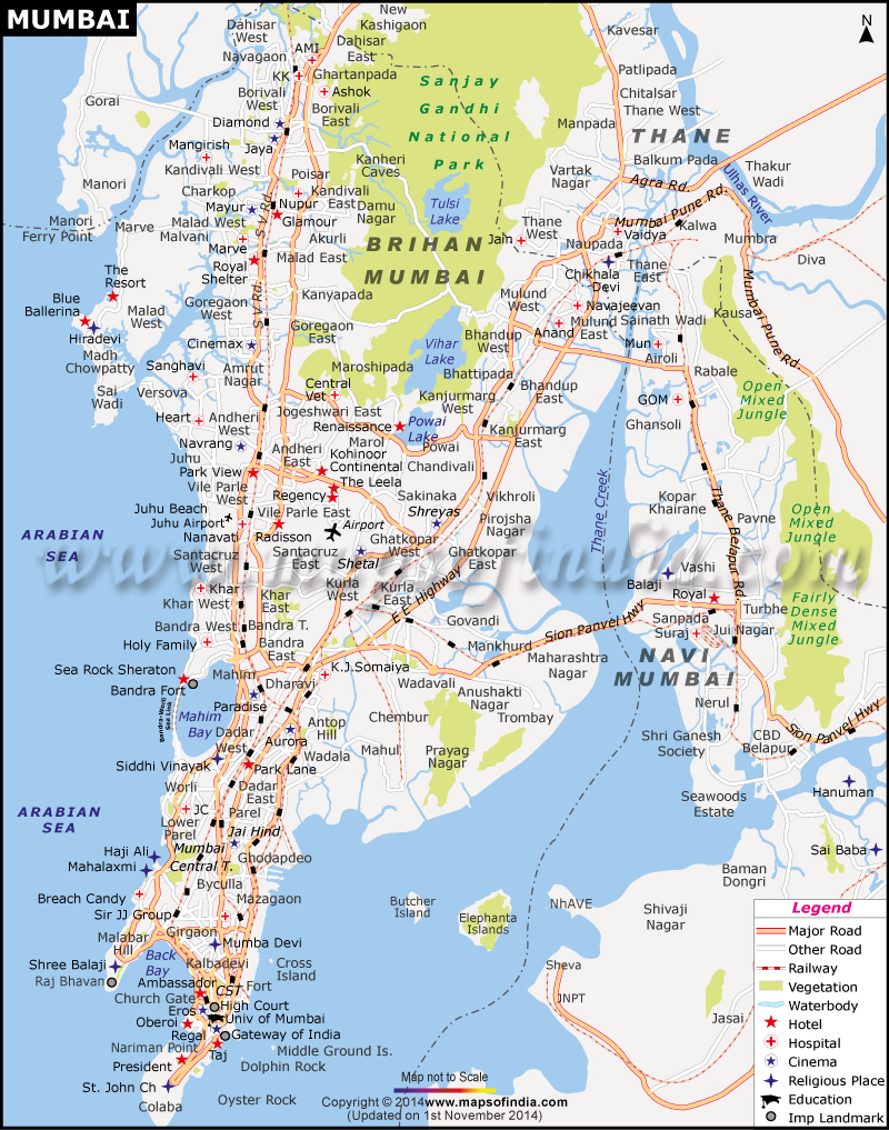 Mumbai india [ bombay ]: mumbai local map