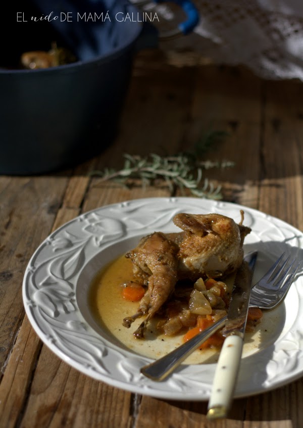 CODORNICES GUISADAS CON VERMOUTH / EL nido DE MAMÁ GALLINA