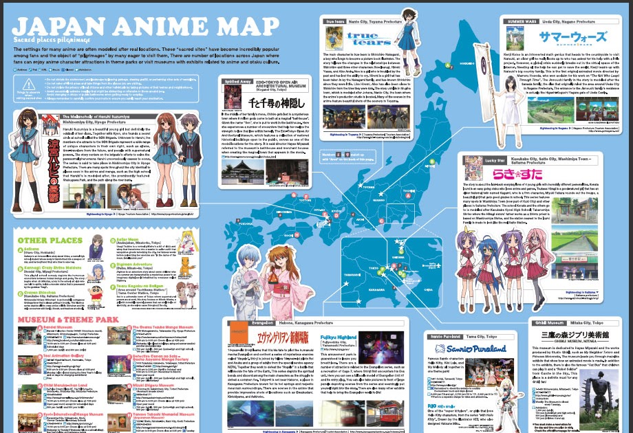 Turismo Otaku em alta: Japan Anime Map lançado no Japão ~ Shoujo Café