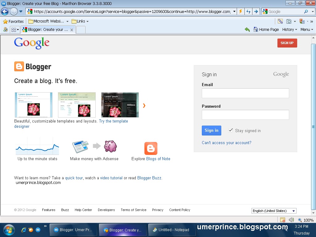 Evolution of Blogger 1999 – 2012 | Up Windows