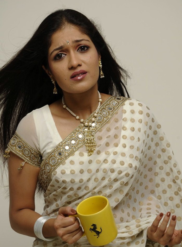 Meghana Raj Hot in White Saree HQ Photos ~ Film ActressMalayalam Film ...