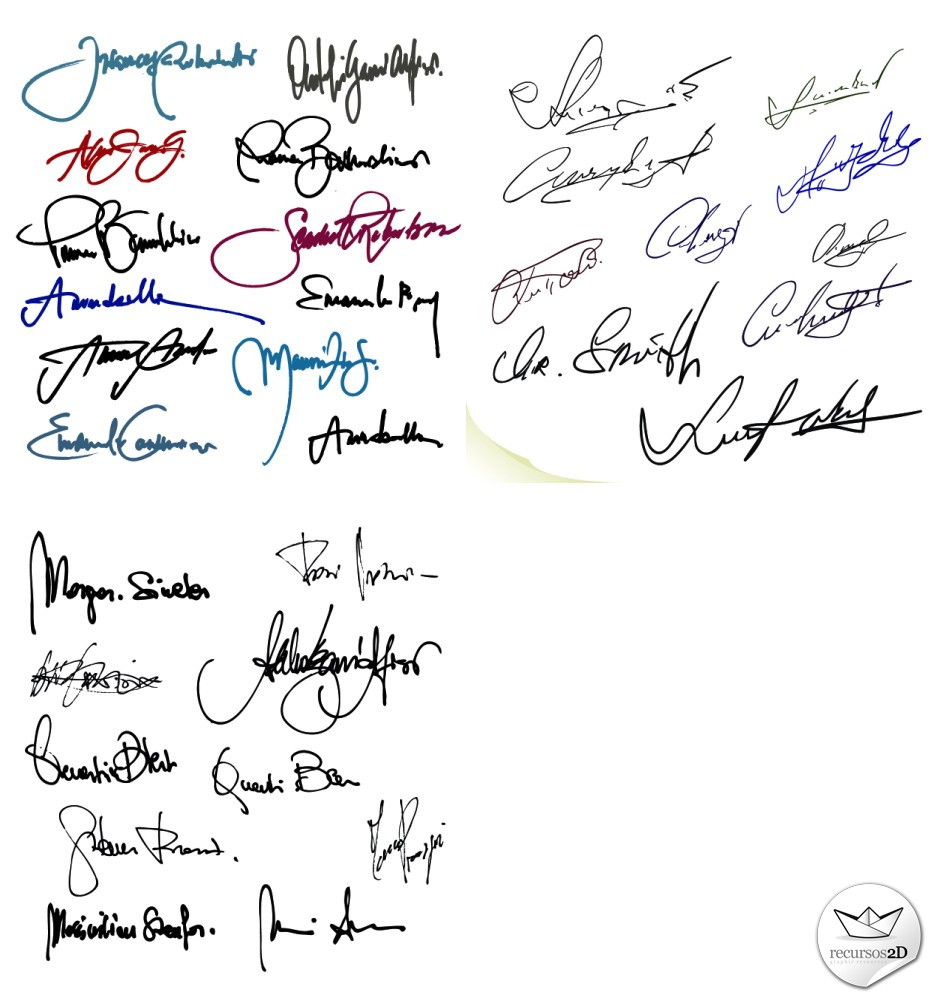 Firmas en vector (Signature vectors) | Recursos 2D