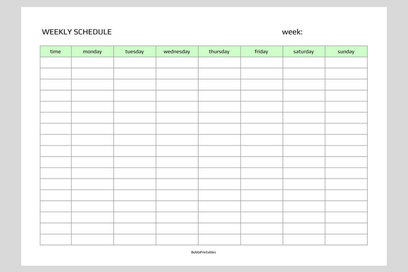 Simple Weekly Schedule Printable