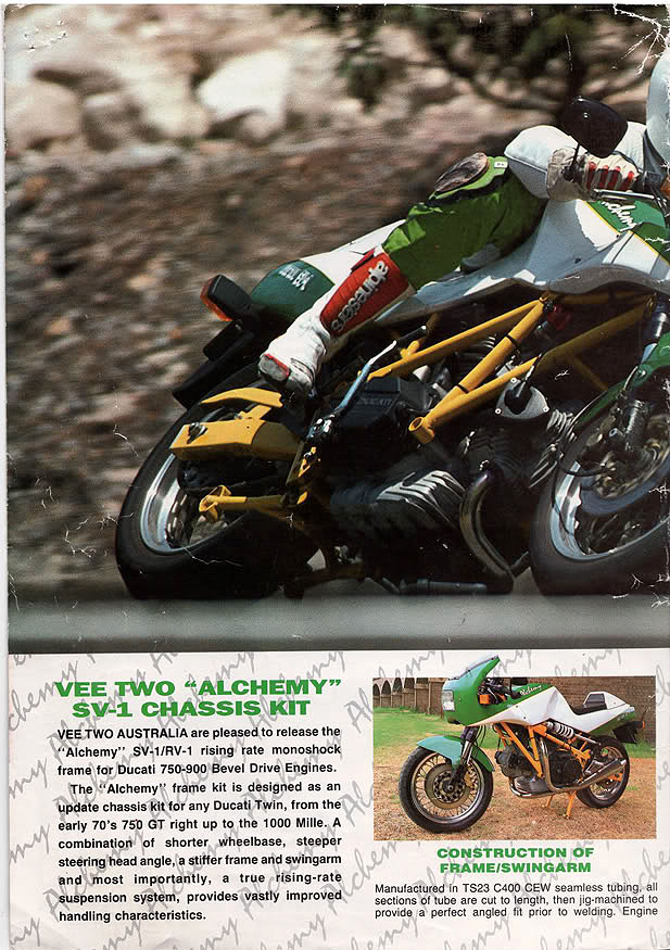 OddBike: Vee Two Ducati Alchemy SV-1 - Modernized Aussie Bevel Head