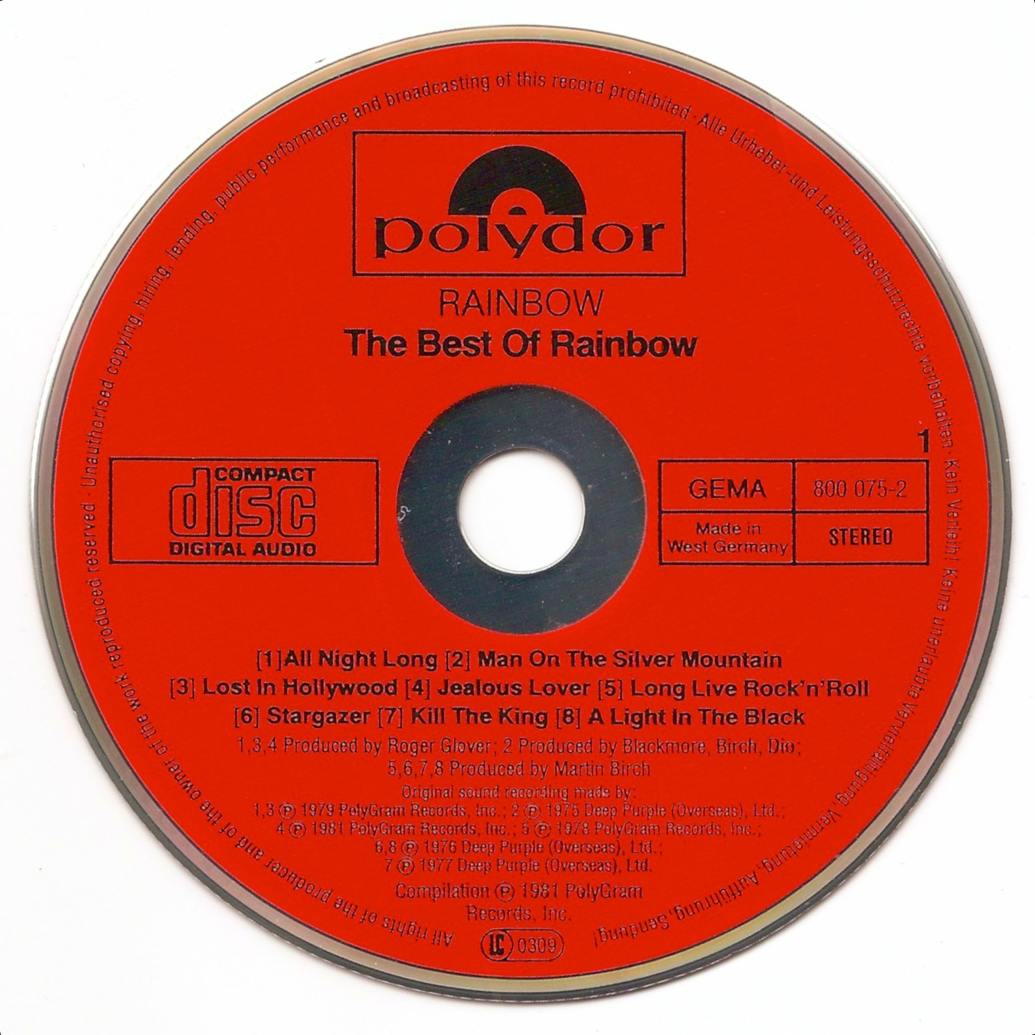 The First Pressing CD Collection: Rainbow - The Best of Rainbow